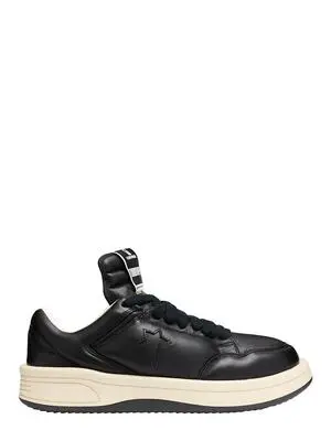 Rick Owens X Converse Leather Low-top Sneakers - Black