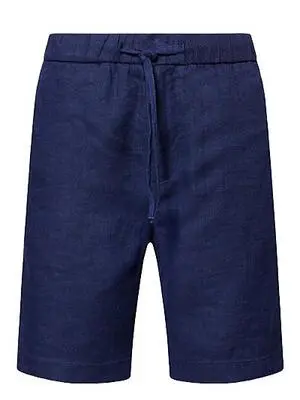 Frescobol Carioca Felipe Linen And Cotton-blend Shorts - Navy-blue