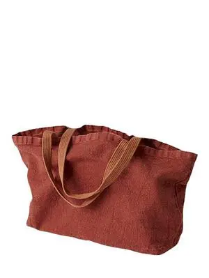 Charvet Linen Tote Bag - Brique