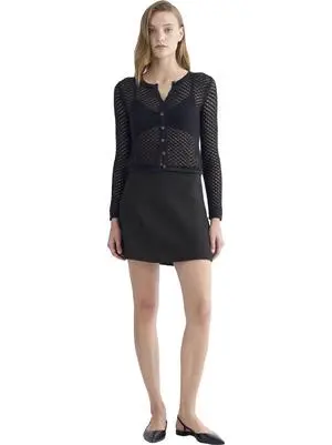 Everlane Mini Skirt, Stretch Linen Size - Black