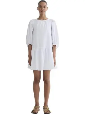 Everlane Gauze Puff-sleeve Mini Dress - White