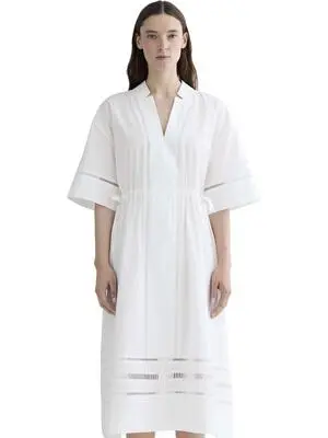 Everlane Lace Trim Caftan Midi Dress - White