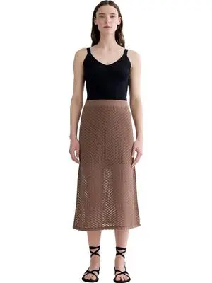 Everlane Lace Knit Skirt - Mocha