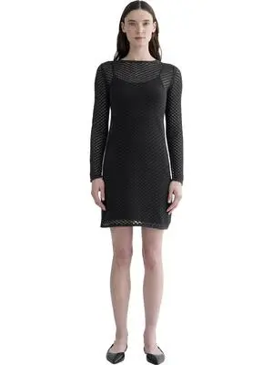 Everlane Lace Knit Mini Dress - Black