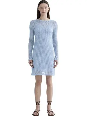 Everlane Lace Knit Mini Dress - Sky Blue