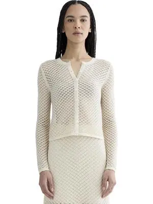 Everlane Lace Knit Cardigan Birch