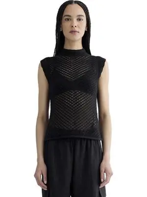 Everlane Lace Knit Tank Top Black