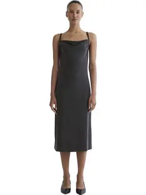 Everlane Tank Top Midi Butterknit Cotton Dress - Black