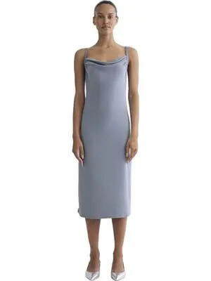 Everlane Tank Top Midi Butterknit Cotton Dress - Blue Dusk
