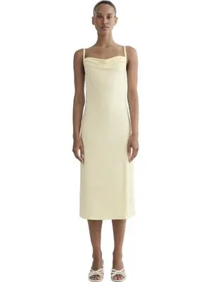 Everlane Tank Top Midi Butterknit Cotton Dress - Light Yellow
