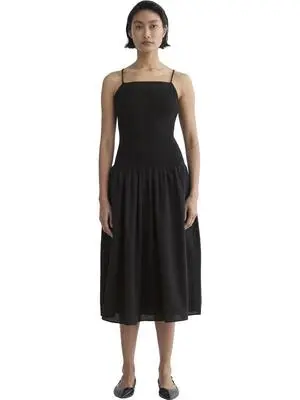 Everlane Gauze Open-Back Dress Black