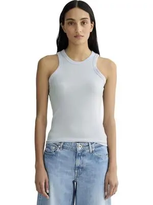 Everlane Shimmy Cutaway Tank Top - Air Blue