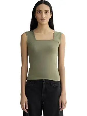 Everlane Form Square-neck Tank Top - Lichen Green