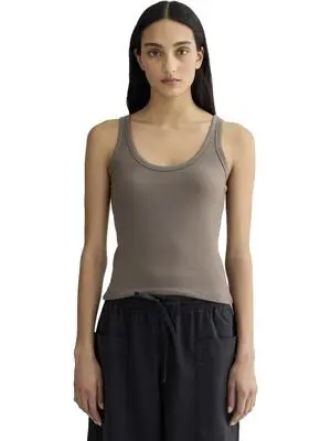 Everlane Shimmy Scoop-Neck Tank Top Taupe