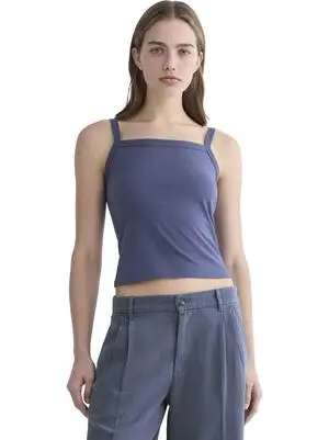 Everlane Essential Square-Neck Tank Top Deep Cobalt