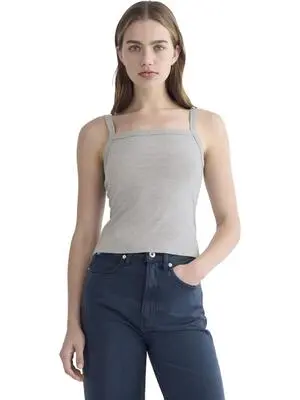 Everlane Essential Square-Neck Tank Top Heathered Grey