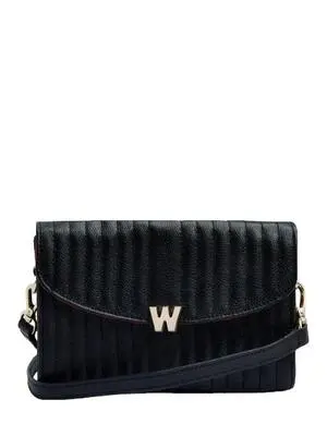 Wolf Mimi Quilted Leather Crossbody Bag With Wristlet - Black