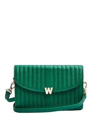 Wolf Mimi Quilted Leather Crossbody Bag With Wristlet - Forest