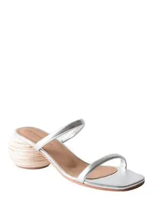 HUMA BLANCO Chachi Leather Slide Sandal Silver