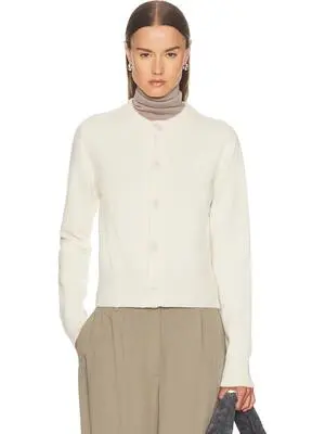 AMI Paris Crewneck Cardigan - Ivory