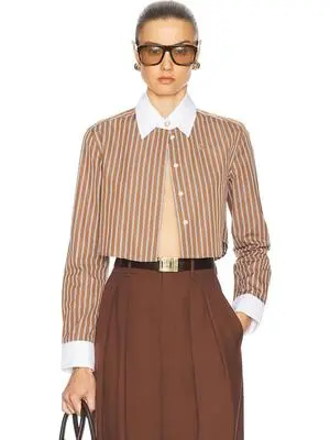 Casablanca Cotton Stripe Shirt - Brown