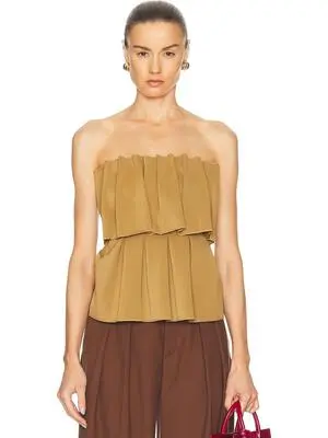 HOUSE OF DAGMAR Sculpted Tube Top - Dull Gold