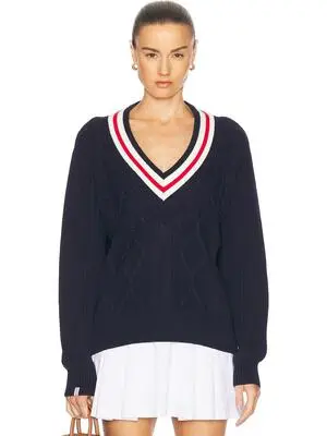 The Upside Renshaw Josette V Neck Sweater - Navy