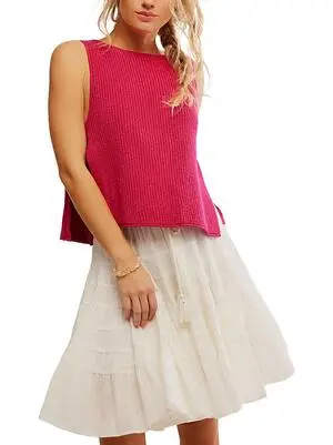 Free People Lizzie Side Tie Sweater Top - Love Potion