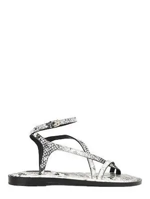 A.emery Edna Snake-embossed Leather Sandals - Eggshell Snake