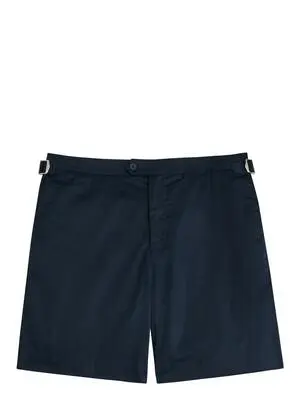 RAITH Tailored Stretch-Cotton Shorts Navy