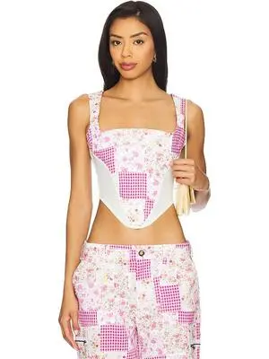GUIZIO Mina Patchwork Corset - Pink Multi