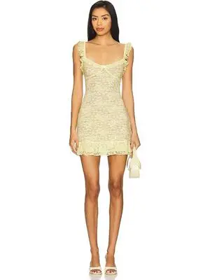 RUNAWAY THE LABEL Ava Mini Dress - Lemon