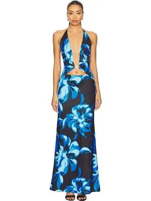 RUNAWAY THE LABEL Halston Maxi Dress - Agave Blue