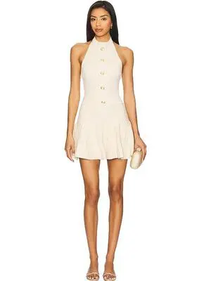 Retrofete Knit Halterneck Mini Dress - Bone