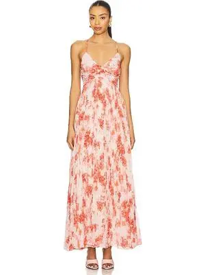 fitted lace wedding dress Florencia Red Two-Piece Ruffle Maxi Dress Red / S