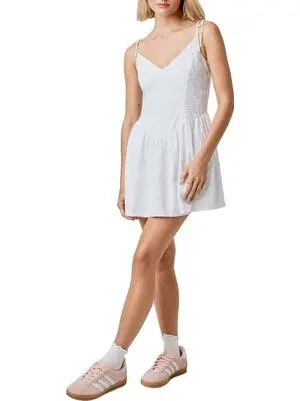 FLORENCE BY MILLS Eyelet Cotton Mini Sundress Bright White