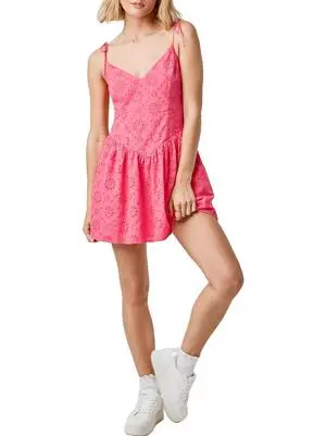FLORENCE BY MILLS Eyelet Cotton Mini Sundress Calypso Coral