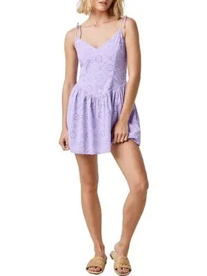 FLORENCE BY MILLS Eyelet Cotton Mini Sundress Millie Lavender