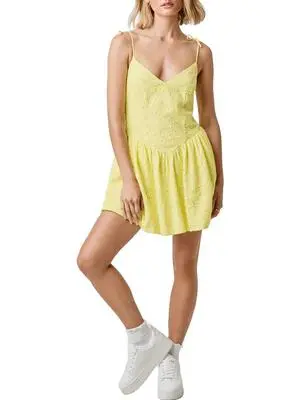FLORENCE BY MILLS Eyelet Cotton Mini Sundress Yellow Iris