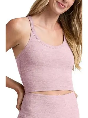 Beyond Yoga Space Dye On The Up Crop Tank - Blush Blooms Heather