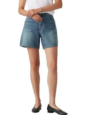 LEVI'S Baggy High-waist Cotton & Linen Denim Shorts - Stop Flaxing Short