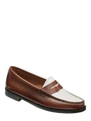 G.H.BASS Whitney Leather Loafer Tan/white