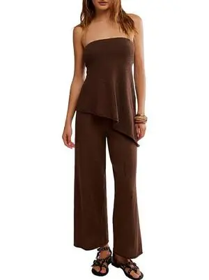 Free People Krista Tube Top & Wide Leg Pants Set - Carafe