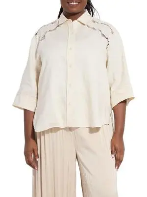 Lyssé Roxanna Embroidered Linen Shirt - Sailcloth
