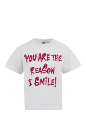 LOLA + THE BOYS You Are The Reason I Smile T-shirt - White