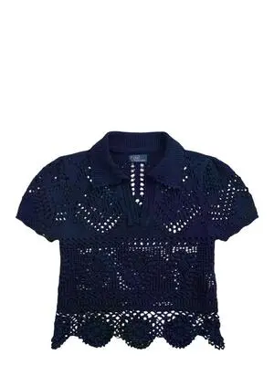 Ralph Lauren Crochet-knit Top - Blue