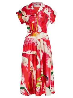 Tory Burch Graphic-print Midi Dress - Pink