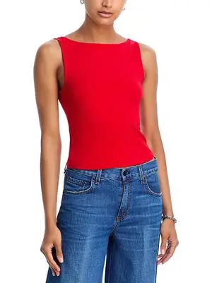 Joe's Jeans Boat Neck Tank Cherry Red