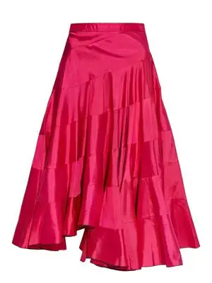 Tory Burch Silk Midi Skirt - Pink