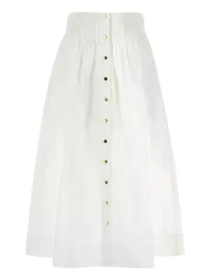 Tory Burch Poplin Maxi Skirt - White